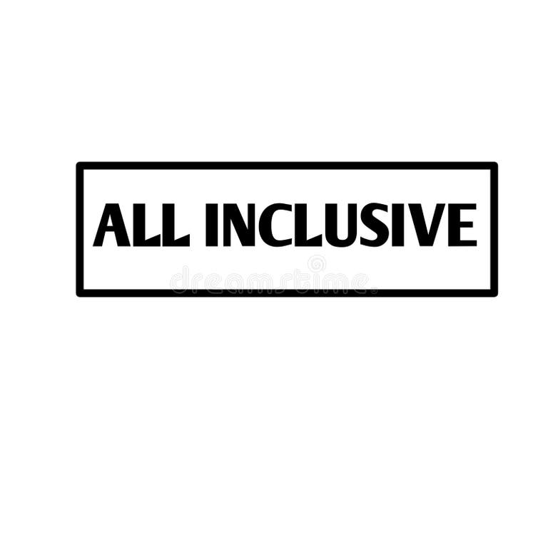 ALL inclusive text stock illustration. Illustration of logo - 283264389