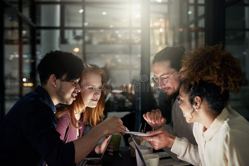 All Input is Valuable. a Group of Young Designers Working Late in the ...