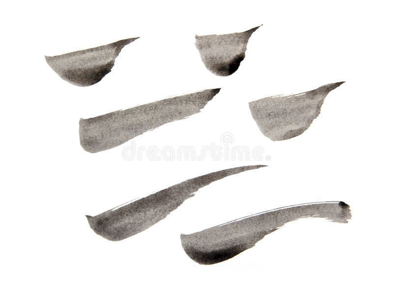 All Kinds of Strokes on White Paper Stock Image - Image of texture ...