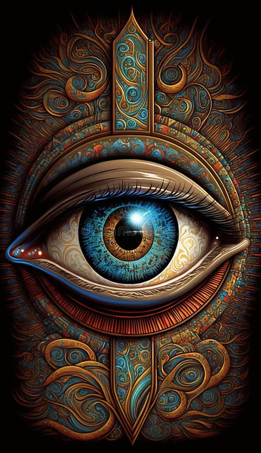 All Knowing Eye. Created Using Ai Generative. Stock Illustration ...