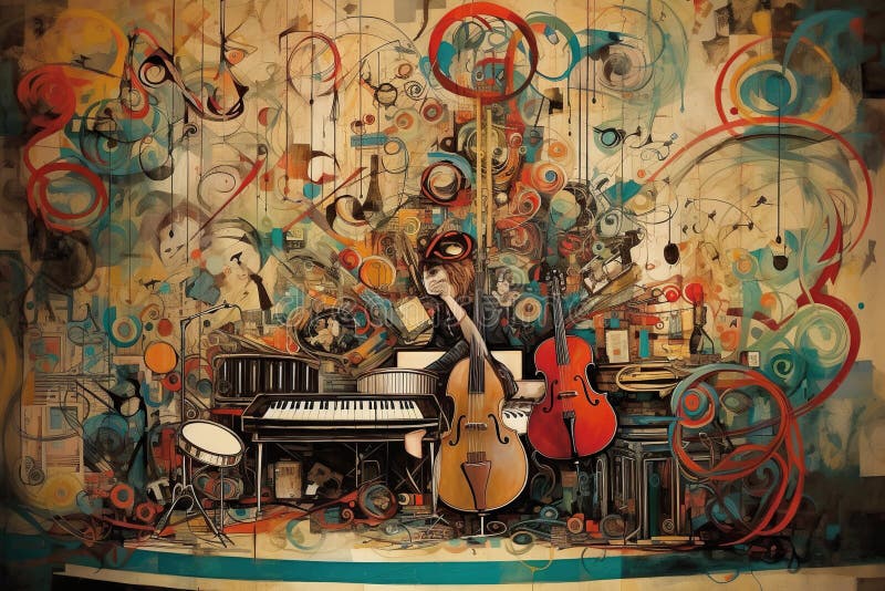 We All Live in the Music, Concept of Harmony Stock Illustration - Illustration of live ...