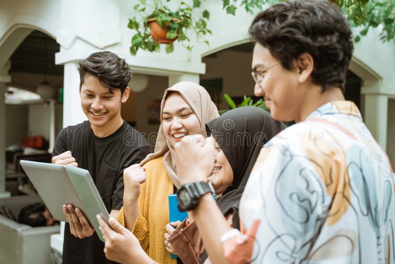 All Members of the Asian Student Group are Happy Stock Photo - Image of ...