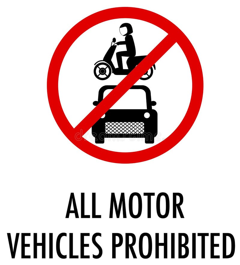 Vehicles Prohibited Traffic Sign Stock Illustration - Illustration of ...