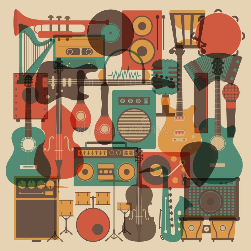 All music instrument stock vector. Illustration of drum - 65846629