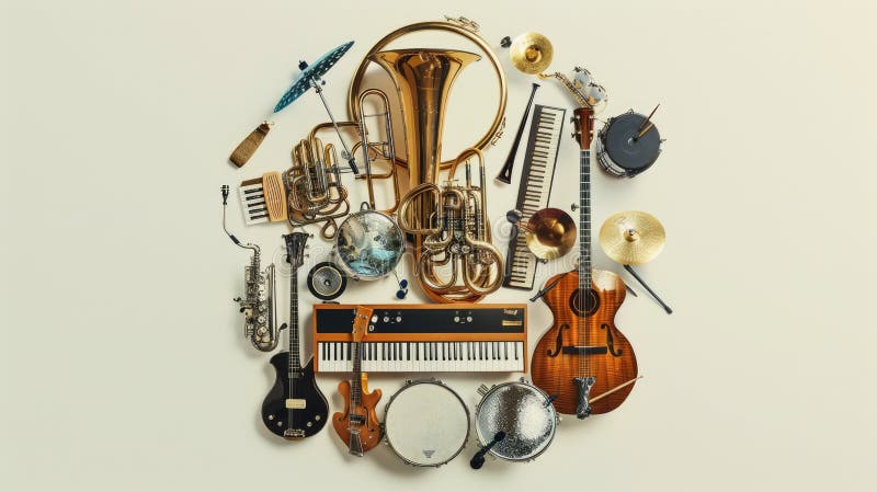 All Musical Instruments in One Place AIG535 Stock Image - Image of ...