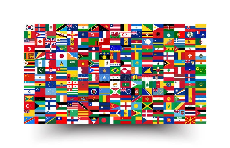All National Flags of the World . Background Style Stock Vector ...