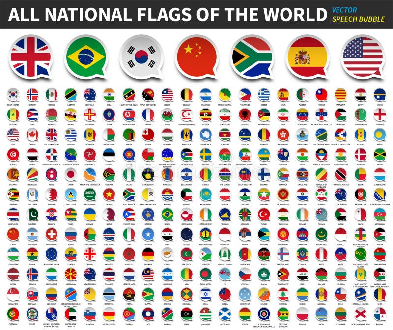 All National Flags of the World . Speech Bubble Flag Design . White ...
