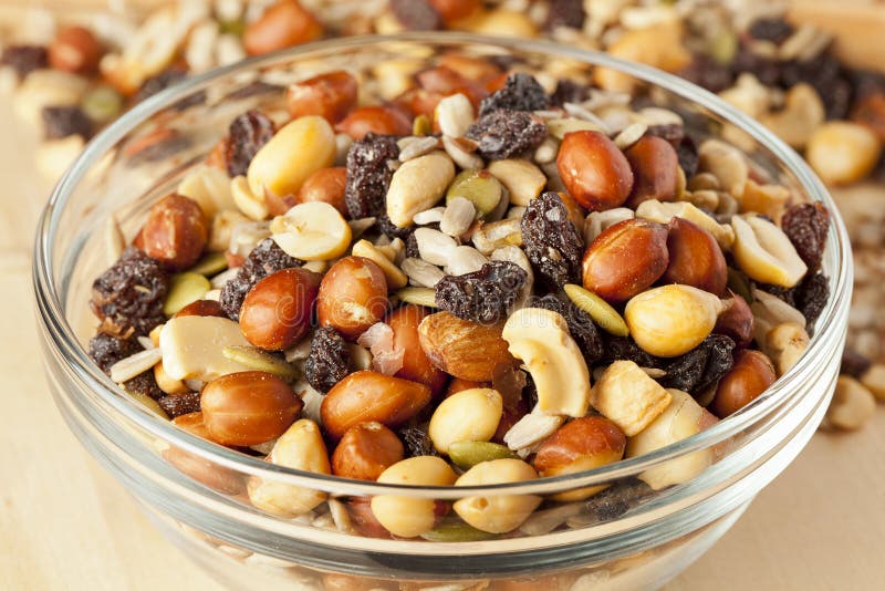 All Natural Homemade Trail Mix Stock Photo - Image of almond, raisin ...