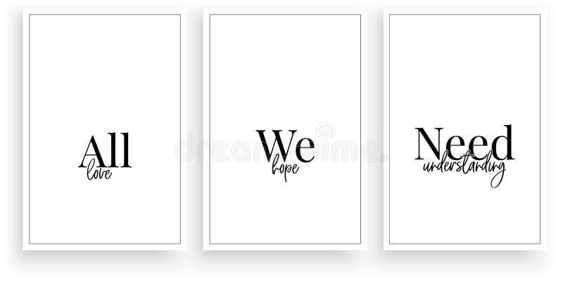 All we Need is Love, Hope and Understanding, Vector. Wording Design ...