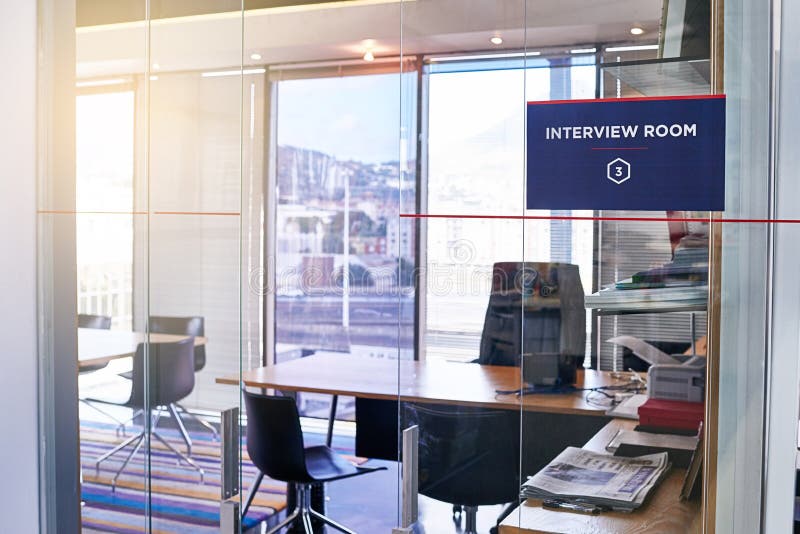 All New Employees Have To Enter through these Doors. an Empty Interview ...