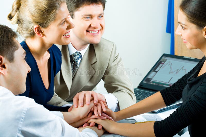 All for one! stock photo. Image of company, hands, handshake - 4556952