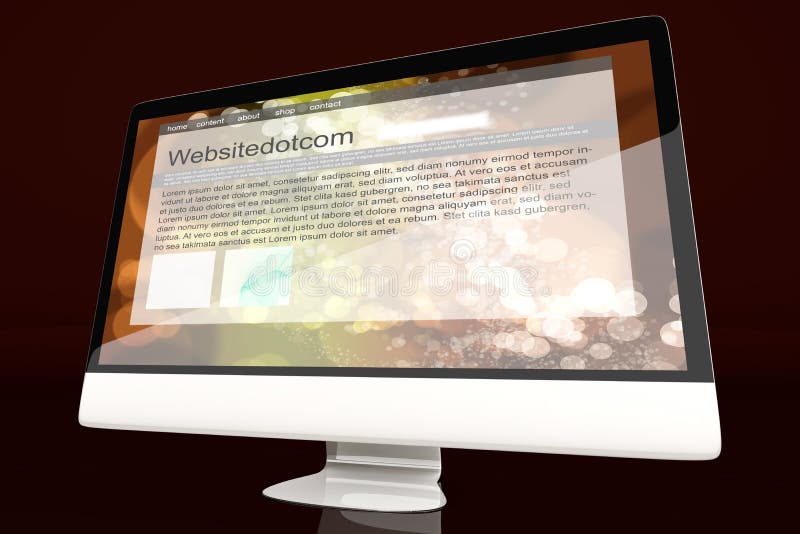 All in One Computer Showing a Generic Website Stock Illustration ...