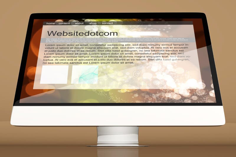 All in One Computer Showing a Generic Website Stock Illustration ...