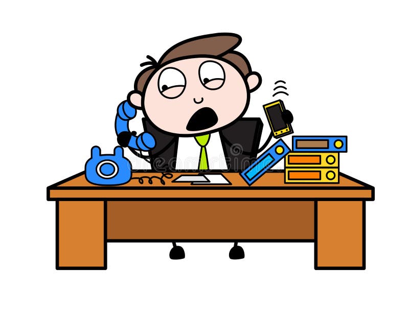 Busy Businessman On The Phone Stock Vector - Illustration of ...