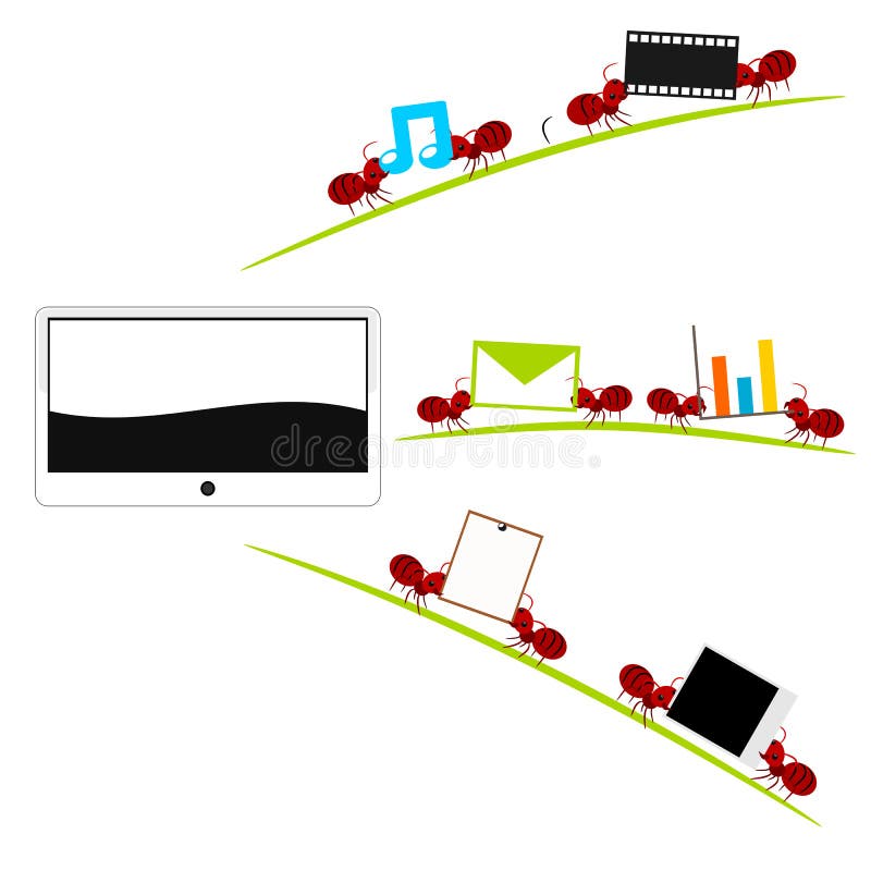 All in One Tablet and Red Ants Illustration Stock Vector - Illustration ...