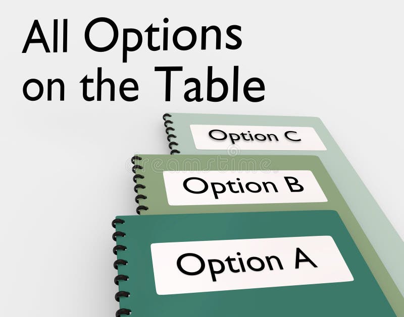 All Options on the Table Concept Stock Illustration - Illustration of ...