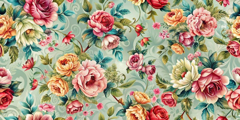 All Over Floral Pattern Flower Butta Background Wallpaper Blur Wave ...