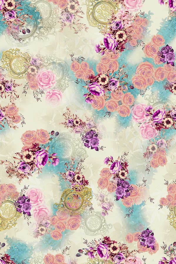 All Over Flower. Pateen.Flower All Over. All Over Design. Digital Print ...