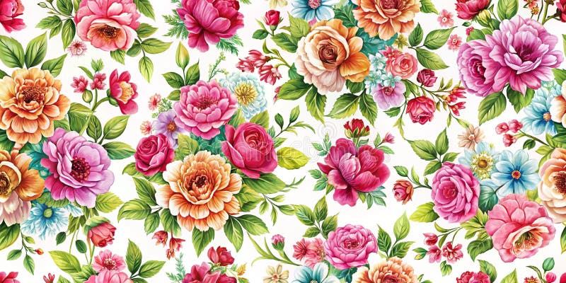 All Over Flower Pattern Pakistani Digital Print Design Stock ...