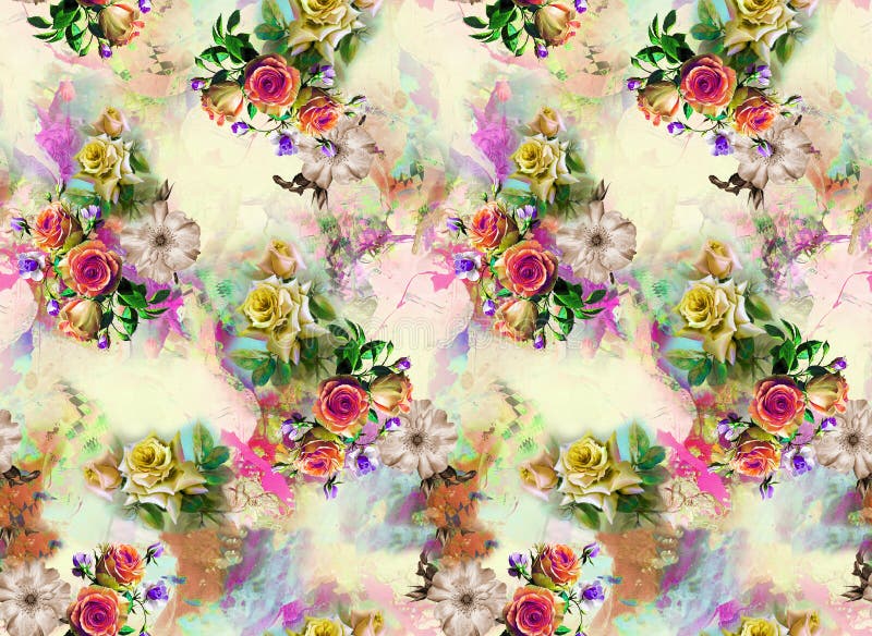 All Over Mix and Match Pattern Digital Print Design Stock Photo - Image ...