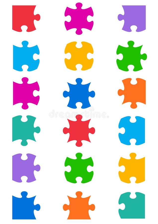 All Possible Shapes of Jigsaw Puzzle Stock Vector - Illustration of ...