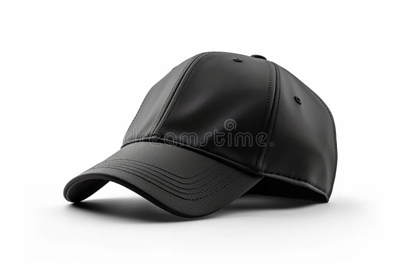 All-Purpose Accessory, Empty Realistic Black Cap Mockup on White ...