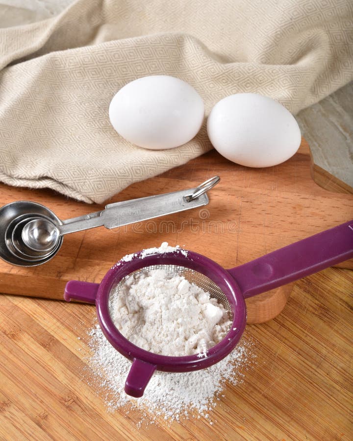 Measuring Spoons With Flour Stock Image - Image of background ...