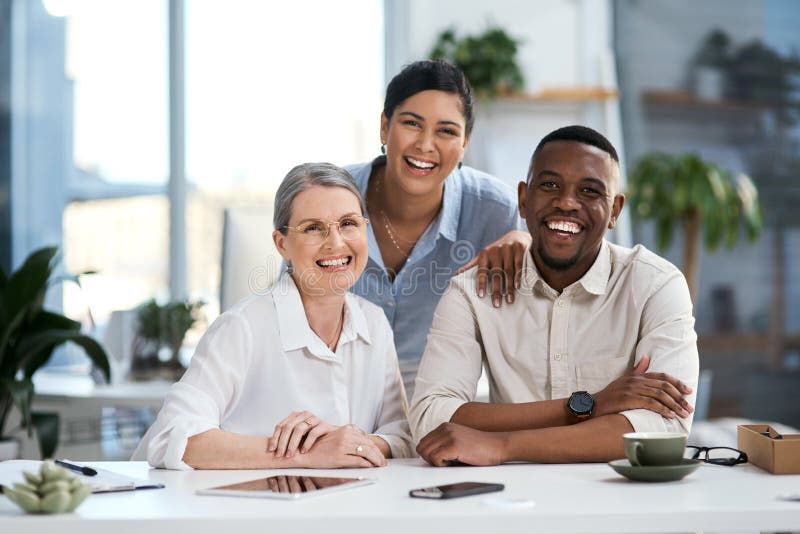 All Runs Smoothly when we Work Together. Portrait of a Group of ...