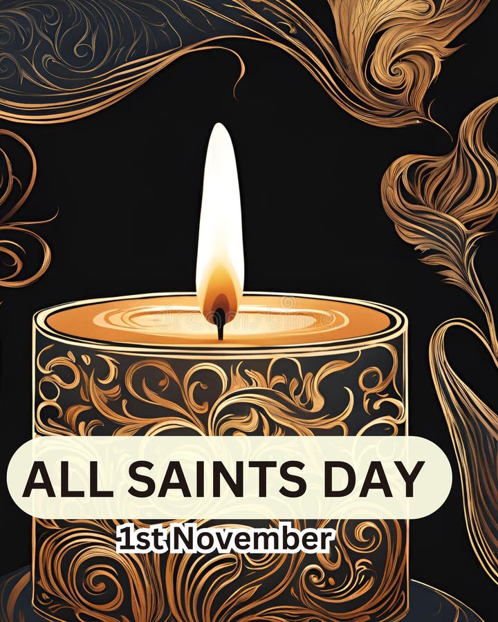 All Saints Day Celebration with Vibrant Decorations, Spiritual Symbols ...
