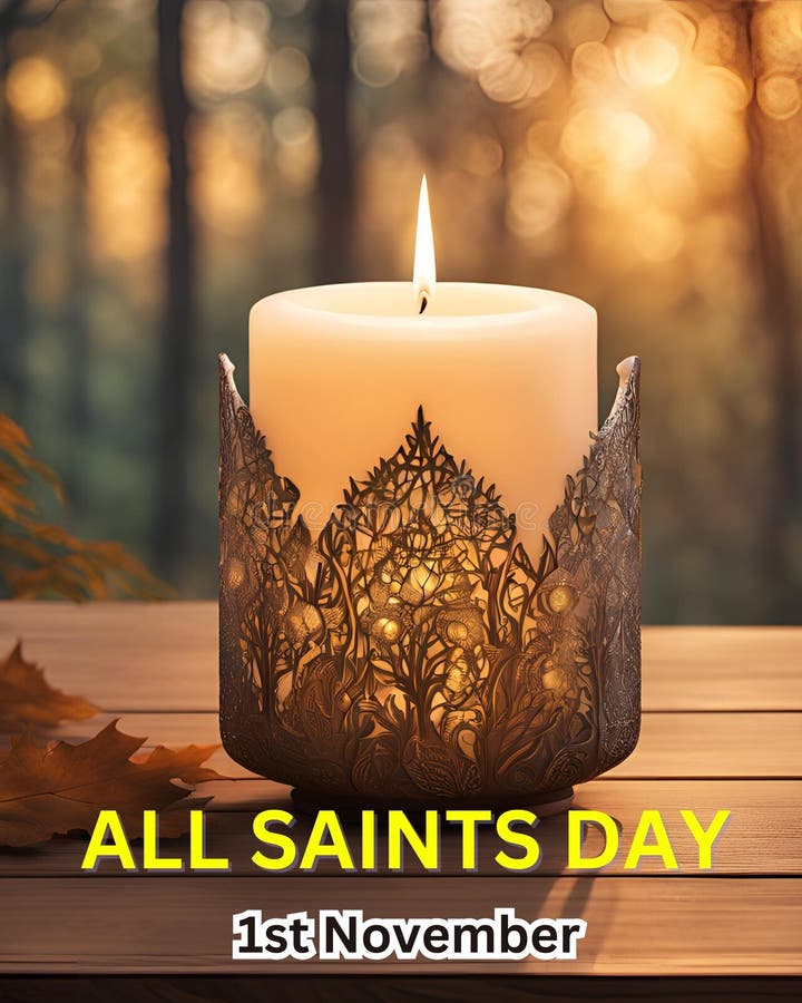 All Saints Day Celebration with Vibrant Decorations, Spiritual Symbols ...