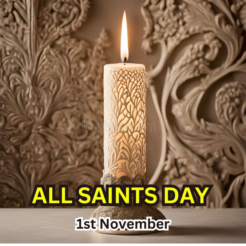 All Saints Day Celebration with Vibrant Decorations, Spiritual Symbols ...