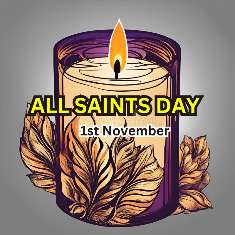 All Saints Day Celebration with Vibrant Decorations, Spiritual Symbols ...