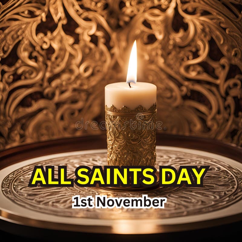 All Saints Day Celebration with Vibrant Decorations, Spiritual Symbols ...