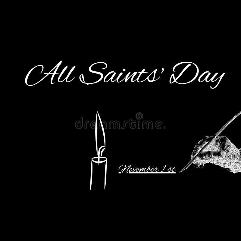 All Saints Day Vector with Black Background and Stock Vector ...