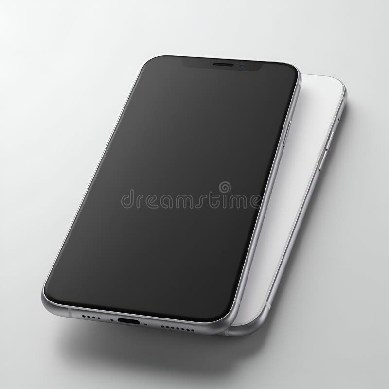 All-screen Blank Smartphone Isolated 3D Render Stock Illustration ...