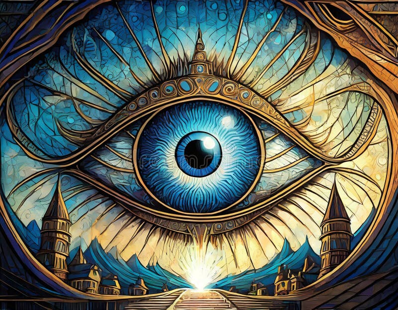 The all-seeing eye stock illustration. Illustration of ancient - 295960225