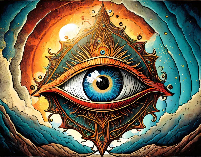 The all-seeing eye stock illustration. Illustration of alchemy - 295960226