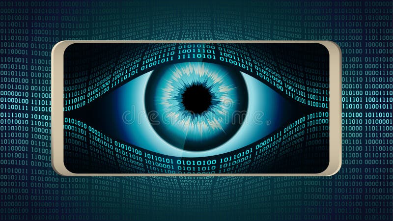 The All-seeing Eye of Big Brother in Your Smartphone, Concept of ...