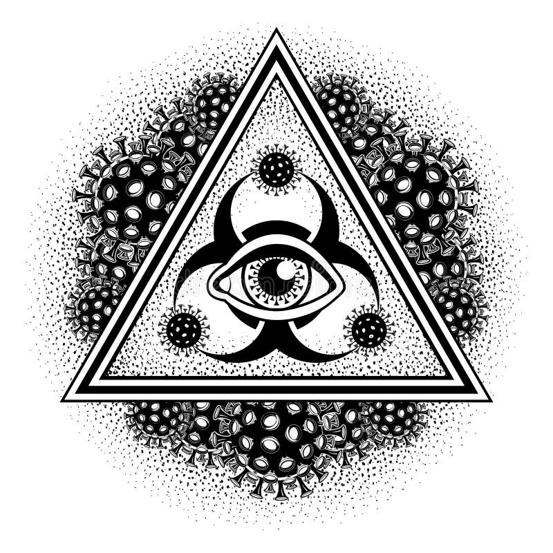 The All-seeing Eye and Biohazard Symbol in a Triangle. Stock Vector ...