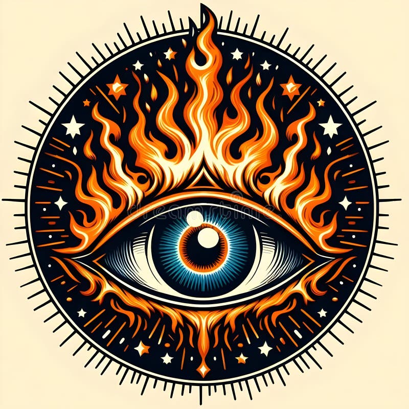 All-seeing Eye, 2D Vector Illustration. Stock Illustration ...
