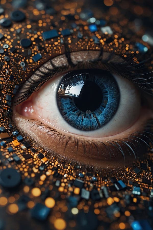 All-Seeing Eye with Digital Pixel Patterns Symbolizing it Services ...