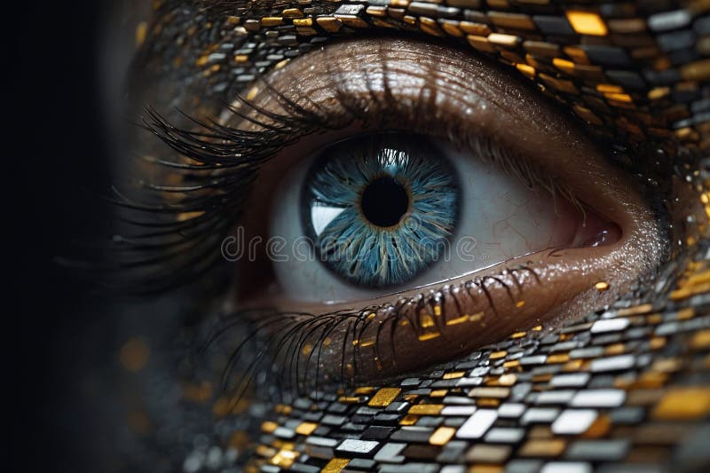All-Seeing Eye with Digital Pixel Patterns Symbolizing it Services ...