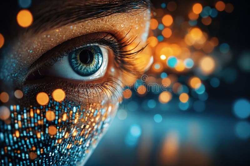 All-Seeing Eye with Digital Pixel Patterns Symbolizing it Services ...