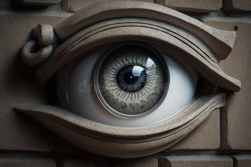 All-seeing Eye Embedded in Security Camera, Keeping Watch Over Store or ...