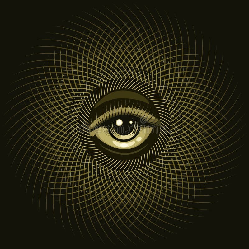 All Seeing Eye Emblem Isolated on Black Background Stock Vector ...