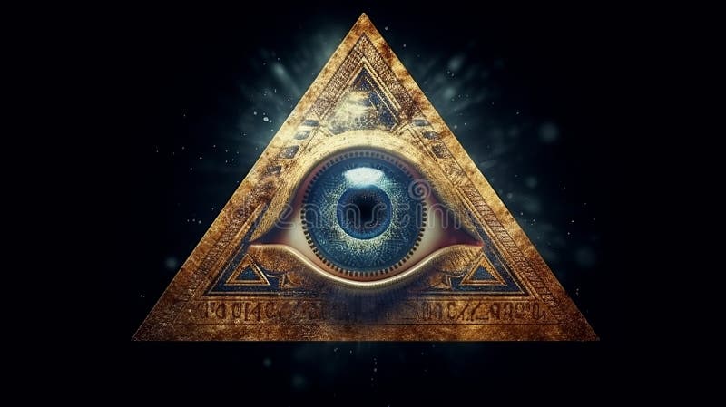 All-Seeing Eye of God in Triangle Ancient. Generative AI Stock ...