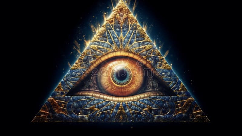 All-Seeing Eye of God in Triangle Ancient. Generative AI Stock ...