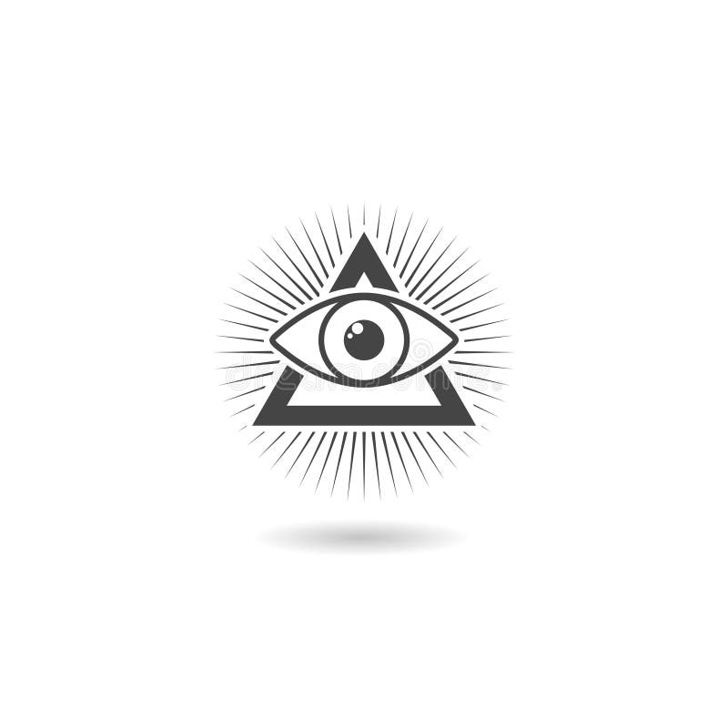 All Seeing Eye Icon. Eye in Triangle. Illuminati Mason Symbol Vector ...