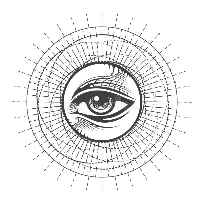 All Seeing Eye Inside Sun Rays Astrology Sacred Symbol Stock ...