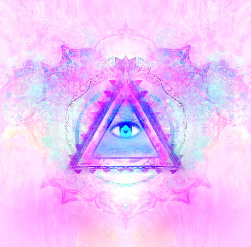 All Seeing Eye Inside Triangle Pyramid Stock Illustration ...